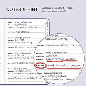 Password Book with Alphabetical Tabs – Hardcover Internet Address & Password Organizer – Password Keeper Notebook for Computer & Website – 5.2 x 7.6" Log-in Password Journal w/ Thick Paper (Lavender)
