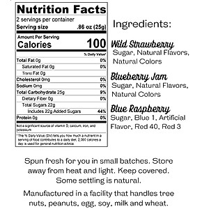 Berry Burst Cotton Candy Gift Set of 3 Blue Raspberry, Blueberry Jam, Wild Strawberry - Unique ideas for Holidays, Birthdays, Gag Gifts, Party Favors