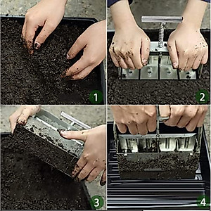 Manual Soil Block Maker Micro Soil Blocker Set 2 inch Soil Block Soil Blocking Tool for Seed Stater Tray