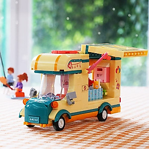 EDGKODK Friendship Bus Building Toys for Girls Age 7-14, Summer Camp Rv Educational Building Block Toys, 314 Pieces