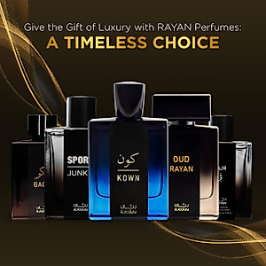 RAYAN Kown Modern Oud Perfume for Men - Long Lasting Arabian Eau De Parfum, 100mL (3.34 Fl oz), Contains Bergamot, Lavender, Cypress, Cardamom, Oud & Cedarwood, Ideal Gift for Him for Ramadan & Eid