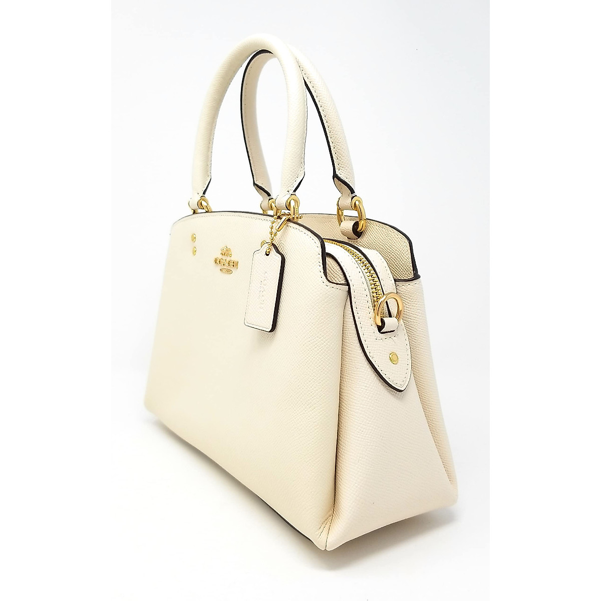 Coach Women's Mini Lilly Carryall (Crossgrain Leather - Chalk - Khaki)