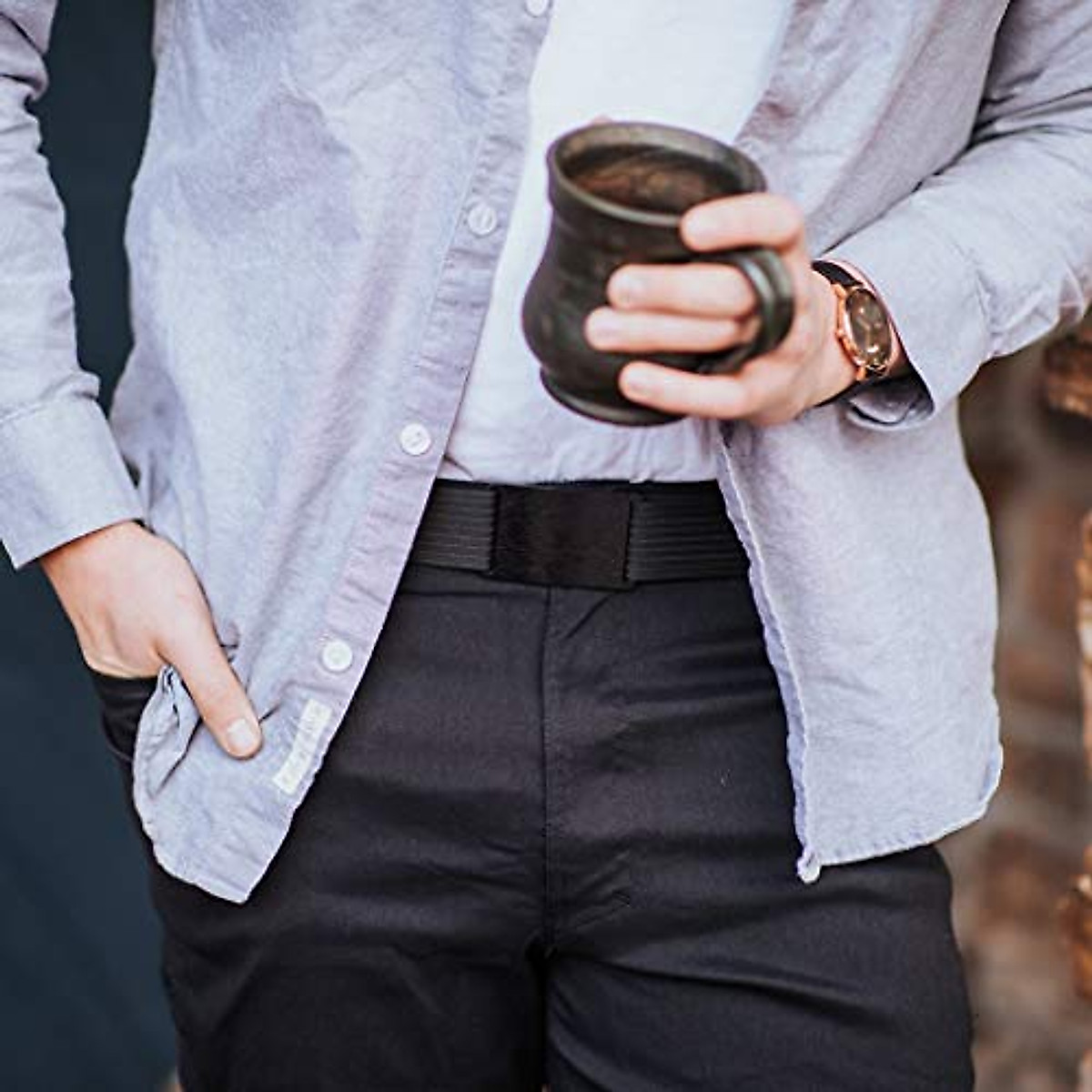 GRIP6 Classic Belt - 1.5-Inch Adjustable Nylon Belts - Versatile Lifestyle and Tactical Belt for Men and Women - Made in the USA (Black) *OLD SIZE*