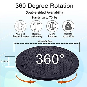 2 Pcs (12 Inch) Lazy Susan Turntable Organizer, Eichzer Premium Heavy Duty Rotating Swivel Stand with Steel Ball Bearings for Model/Rotating Plants/Crafts Stand/TV/Monitor/Laptop (360˚ Rotation)