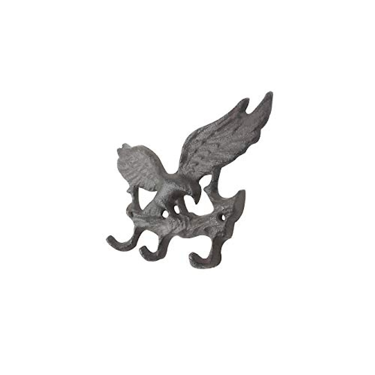 Handcrafted Nautical Decor Cast Iron Flying Eagle Landing on a Tree Branch Decorative Metal Wall Hooks 7.5