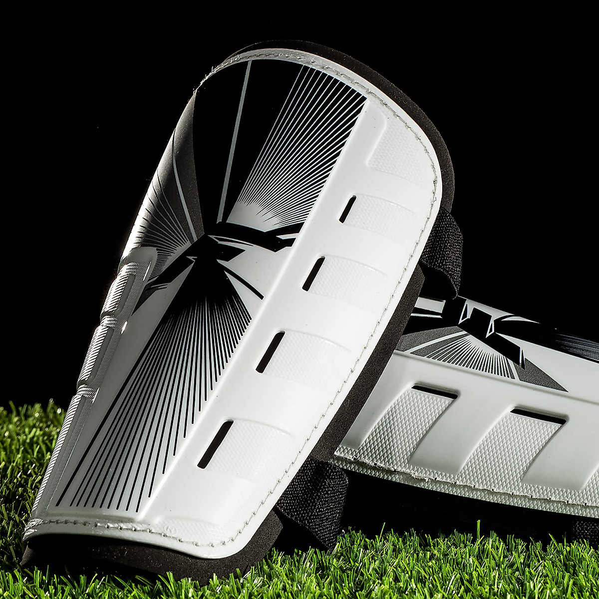 Franklin Sports Soccer Shin Guards for Youth + Adults - Superlight Shin Guards for Men, Women + Kids - (2) Shin Guard Set for Boys + Girls - Large