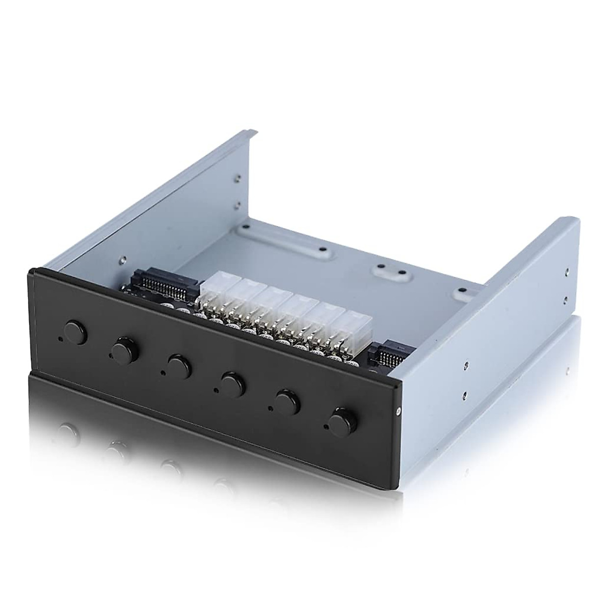 Hard Disk Power Switch, SATA Drive Switch Plastic + Metal Power Switch with 6 Self-Locking Switches SATA Switch, Hard Drive Selector for Desktop Computer for PC