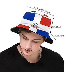 Cute Dominican Flag Bucket Hats Fashion Sun Cap Packable Outdoor Dominican Patriotic Fisherman Hat for Women Men