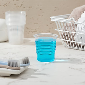 SIUQ 600 Pack 3 oz Clear Plastic Cups, Disposable Bathroom Mouthwash Cups, Small Plastic Drinking Cups for Ice Tea, Tasting, Party, Picnic, BBQ, Travel and Event