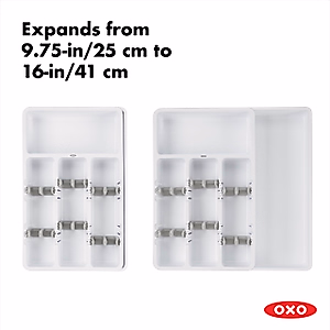 OXO Good Grips Expandable Utensil Organizer, 9.75 inches, White
