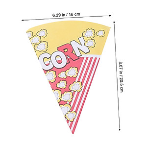 50pcs Popcorn Triangle Paper Bags Cone Shaped Treat Bags Striped Mini Bags Mini Snacks Snack Holder Bag Snacks for Kids Baby Shower Decorations Food Supplies Child