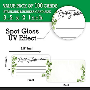 PARTH iMPEX Registry Information Cards - (Pack of 100) 3.5" x 2" Invitation Insert for Bridal Wedding Baby Shower