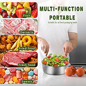 Betinyar 4pcs Stainless Steel Containers with Lids, Leak Proof Stainless Steel Food Storage, Prep Containers Metal Lunch Container for Office