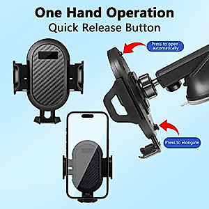 Lusosh Universal Car Phone Holder Mount,[Off-Road Protection&Military-Grade Suction] Hands Free Dashboard Windshield Air Vent Phone Holder for Car Fit for All Smartphones