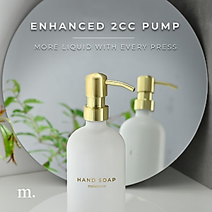 MaisoNovo Soap Dispenser 3-Piece Set | 16.9oz White Bottles with Gold Stainless Steel Pumps