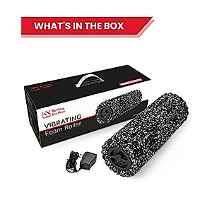 FITINDEX Electric Vibrating Foam Roller, Exercise, Yoga, Pilates, Massage, Back Pain Relief, Muscle Recovery, and Physical Therapy, 4-Speed & Rechargeable Versatile Fitness Roller Foam - Black