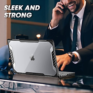 SUPCASE for MacBook Air 15 Inch Case 2025/2024/2023 (Unicorn Beetle), M4 A3241 / M3 A3114 / M2 A2941 Heavy Duty Shockproof Rugged Hard Shell Protective Cover for MacBook Air 15" with Touch ID, Black