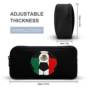 Mexico Football Soccer Pencil Case Cute Pen Pouch Cosmetic Bag Pecil Box Organizer for Travel Office