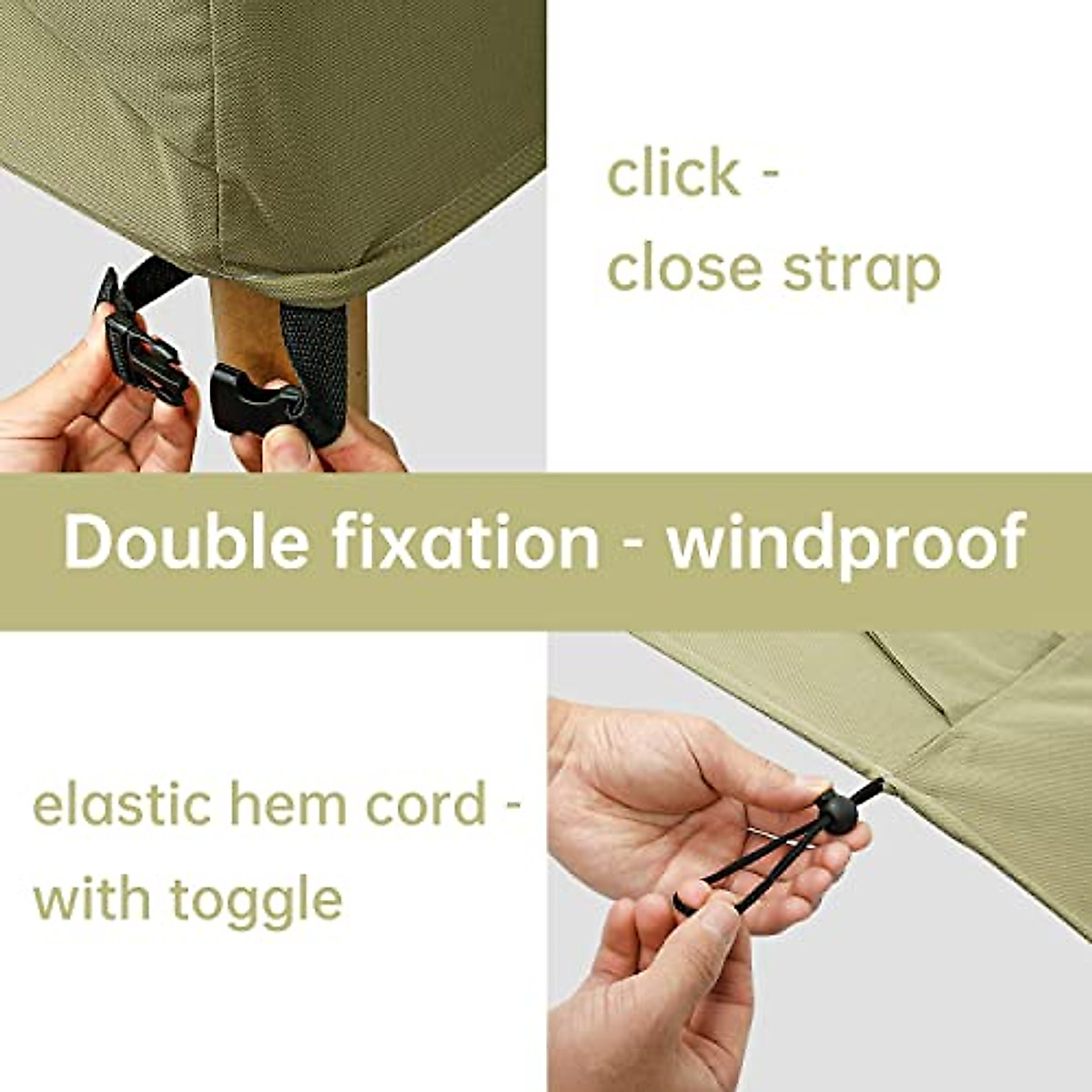 Heavy Duty Outdoor Sectional Sofa Cover Lawn Patio Furniture Cover with Padded Handles Patio/Outdoor Table Cover Dining Square Table Chairs Cover Fits up to 70 x 47 x 28 inches