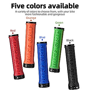 ROCKBROS Bike Handlebar Grips Double Lock-on Bicycle Handle Bar Grips Non-Slip Rubber Hand Grip for Road Urban Foldable Bike MTB BMX Scooter Black