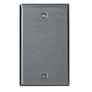Leviton 84014 1-Gang No Device Blank Wallplate, Standard Size, Box Mount, Stainless Steel (24 Pack)
