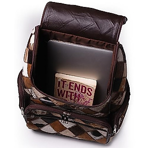 Hammi Cowhide Leather Backpack, Leather Backpack for Women, Genuine Cowhide Backpack, Diaper Bags, Premium Cowhide Diaper Bag (Dark Brown)