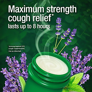 Mentholatum Nighttime Vaporizing Rub with soothing Lavender essence, 1.76 oz. (50 g) - 100% Natural Active Ingredients for Maximum Strength Cough Relief,5326