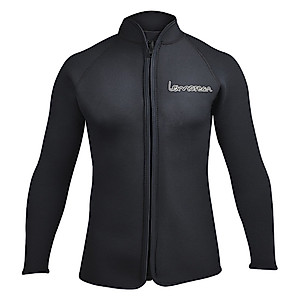 Lemorecn Men’s 3mm Wetsuits Jacket Long Sleeve Neoprene Wetsuits Top(2031blackXL)