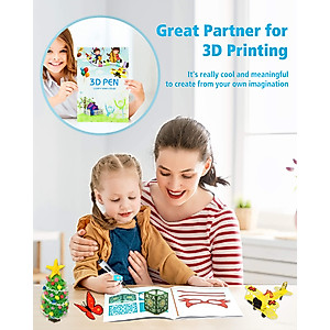 3D Pen Printing Drawing Book, Reusable Colored 40 Pattern Thick Paper Templates with Two Clear Plate, 3D Painting Graffiti Stencils for Kids DIY Gifts, Vomika (Good Time)