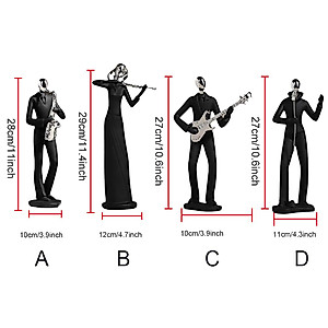 CALIDAKA Musical Instrument Player Figurine,Musical Modern Sculpture Collectible Abstract Statue,Musician Guitar Player Statue,Instrument Player Sculpture Bedroom Living Room Home Decor