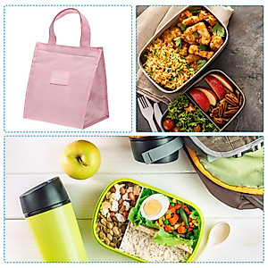 PATIKIL Insulated Lunch Bags, 8"x5"x9" Reusable Bento Bags Thermal Lunch Tote Portable Food Containers Bag for Men and Women, Pink