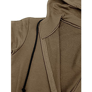 Fallorchid Womens Full-Zip Hoodies Casual Long Sleeve Sweatshirt with Pockets (1-Khaki,Medium,US,Alpha,Adult,Female,Medium,Regular,Regular)