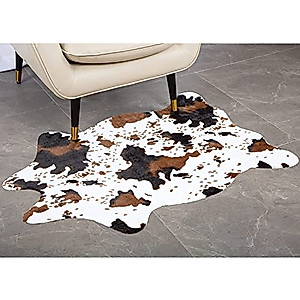MACEVIA Cowhide Rug Cute Cow Print Rug Western Decor for Living Room Bedroom Faux Animal Area Carpet Non-Slip 43.3" L x 29.5" W(3.6ft x 2.4ft)