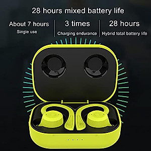 Wireless Bluetooth Earphone Sports Waterproof TWS Wireless Headphones HiFi Stereo Earbuds Noise Cancelling Headset with Mic (T20 Black-Button)