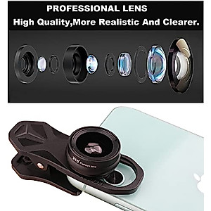 210° Fisheye Lens, Professional Cell Phone Lens for iPhone,Samsung,Pixel,BlackBerry,Ipad,Notebook,Etc,Fish Eye Lens