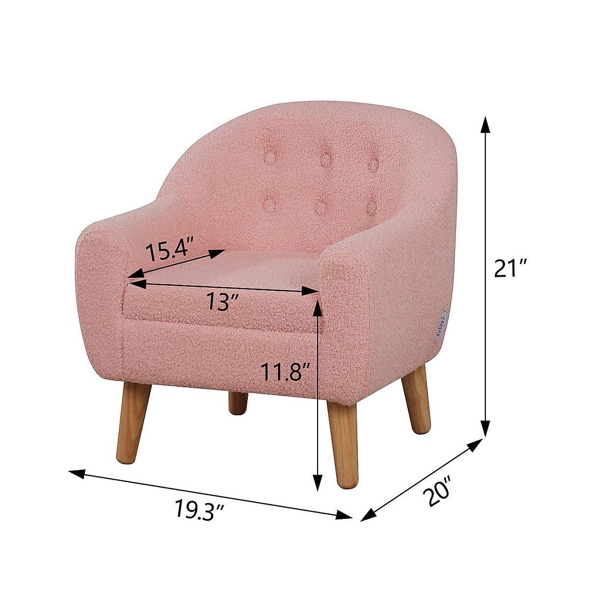 Small Toddler Sofa Chair/Kids Sofa Chair/Velvet Upholstered Kids Sofa Couch/Big Kids Couch with Wooden Legs for Children Gift (Pink)