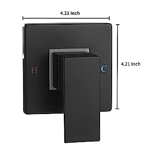 Single-Function Black Shower Handle Valve Trim Kit Shower Valves Wall Mount Brass Faucet Shower Rough-In Valve Bathroom Trim Kit Single Handle Tub Shower Valve Mixer