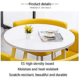 Conference Reception Room Coffee Table with Chair, Nordic Reception Desk and Chair Combination Negotiation Table and Chairs Shop Meeting Table and Chairs Office Round Table Wooden Table ( Color : Pink