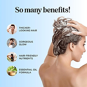 Volumizing Biotin Shampoo for Thinning Hair - Thin Hair Shampoo with Rosemary Argan and Essential Oils for Hair Care - Vegan Sulfate Free Shampoo for Damaged Dry Hair Paraben and Cruelty Free