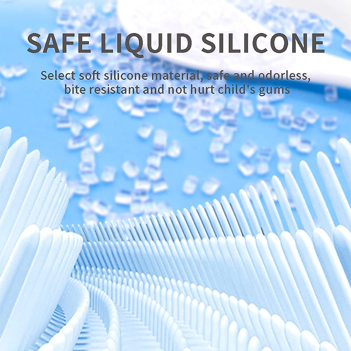 lewedo Kids U-Shaped Toothbrush 2 Pcs, 360 All Around U Shaped Toothbrush, Liquid Silicone U-Shaped Cartoon Kids Brush for Age 2-6, Brown & White