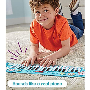 Fisher-Price BendyBand Roll-Up Drum Set, Electric Drums for Kids, Drum Mat, Drumsticks, 6 Percussion Instrument Sounds, Follow-Me Music Mode, Musical Toys for Toddlers, Ages 3+