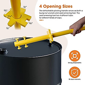SDSNTE Heavy-Duty Steel 55 Gallon Drum Dolly for Moving Heavy Drums Easily with Removable and Versatile Handle, Weight Capacity 1100lbs, Yellow, Pack of 1