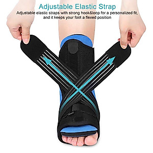 MHKGIOA Plantar Fasciitis Night Splint - Foot Drop Brace Splint with Spiky Massage Ball for Ankle Sprain,Achilles Tendinitis & Pain Relief