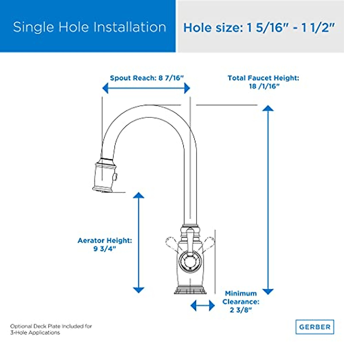 Gerber Plumbing Pull-Down Kitchen Faucet with SnapBack Retraction