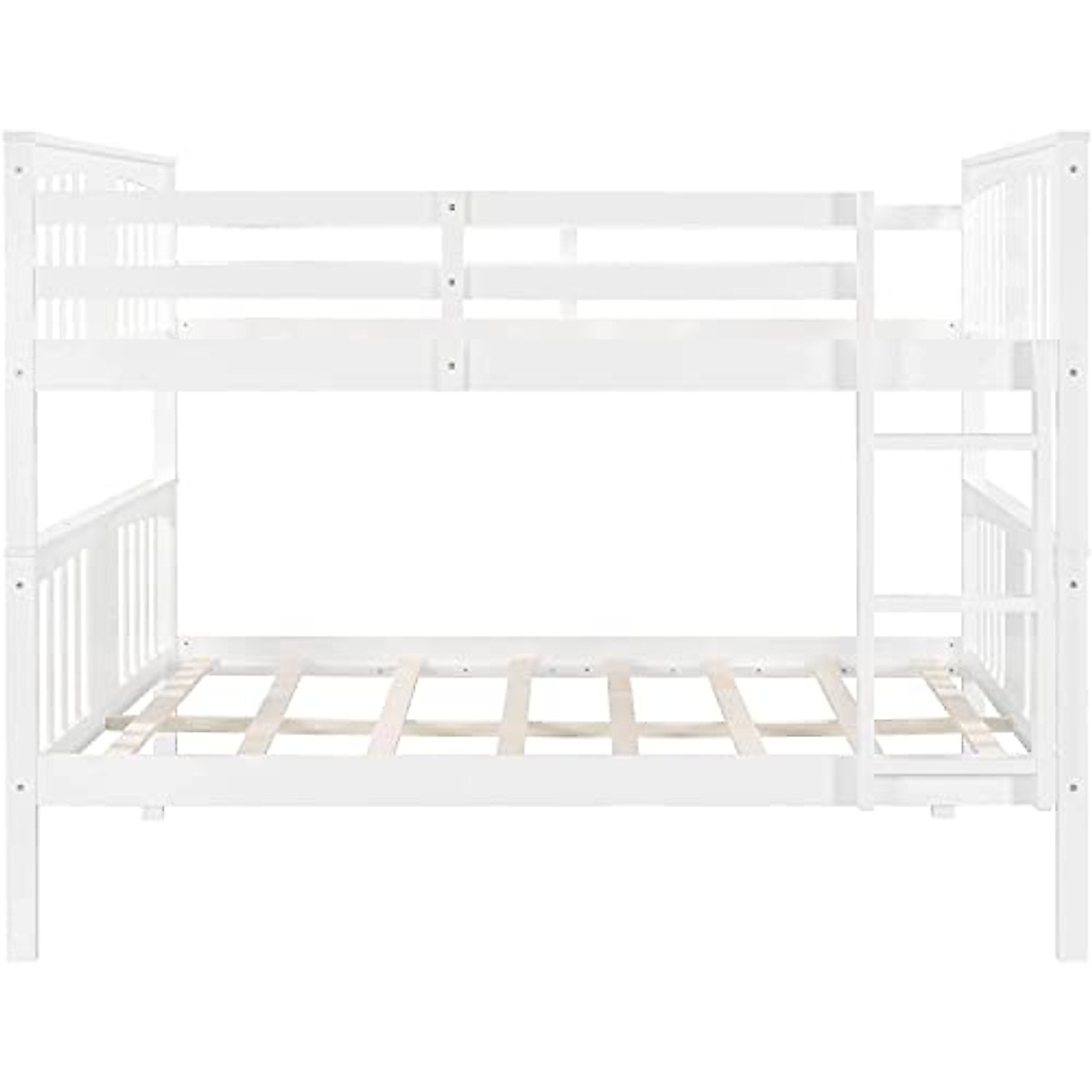 STP-Y Twin Over Twin Bunk Bed with Trundle, Solid Wood Bunk Beds for (White) (Color : White, Size : Full Over Full)