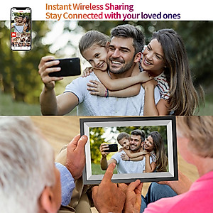 10.1 inch WiFi Digital Picture Frame, 32GB Smart Digital Photo Frame with WiFi Share Photo Video via Frameo App