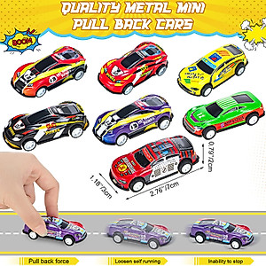 Vinsot 100 Pcs Pull Back Cars Metal Small Friction Cars Mini Die Cast Race Cars Set Fun Piñata Goodie Bag Stuffers Party Favor, Age Over 3