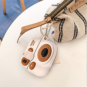 MOLOSLEEVE Airpods Pro Case Cover, Cute 3D Cartoon Camera Silicone Anti-Slip Scratch Resistant Drop Proof Full Cover Case with Keychain Girls Kids Women Teens for Airpods Pro Charging Case