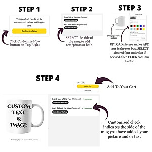 Custom Mug Personalized Coffee Mug Customized Mugs with Photo Logo Text Taza Personalizada Design Your Own Custom Coffee Cup Customized Gifts for Birthday Mother’s Day 11oz Both Side Custom Coffee Mug