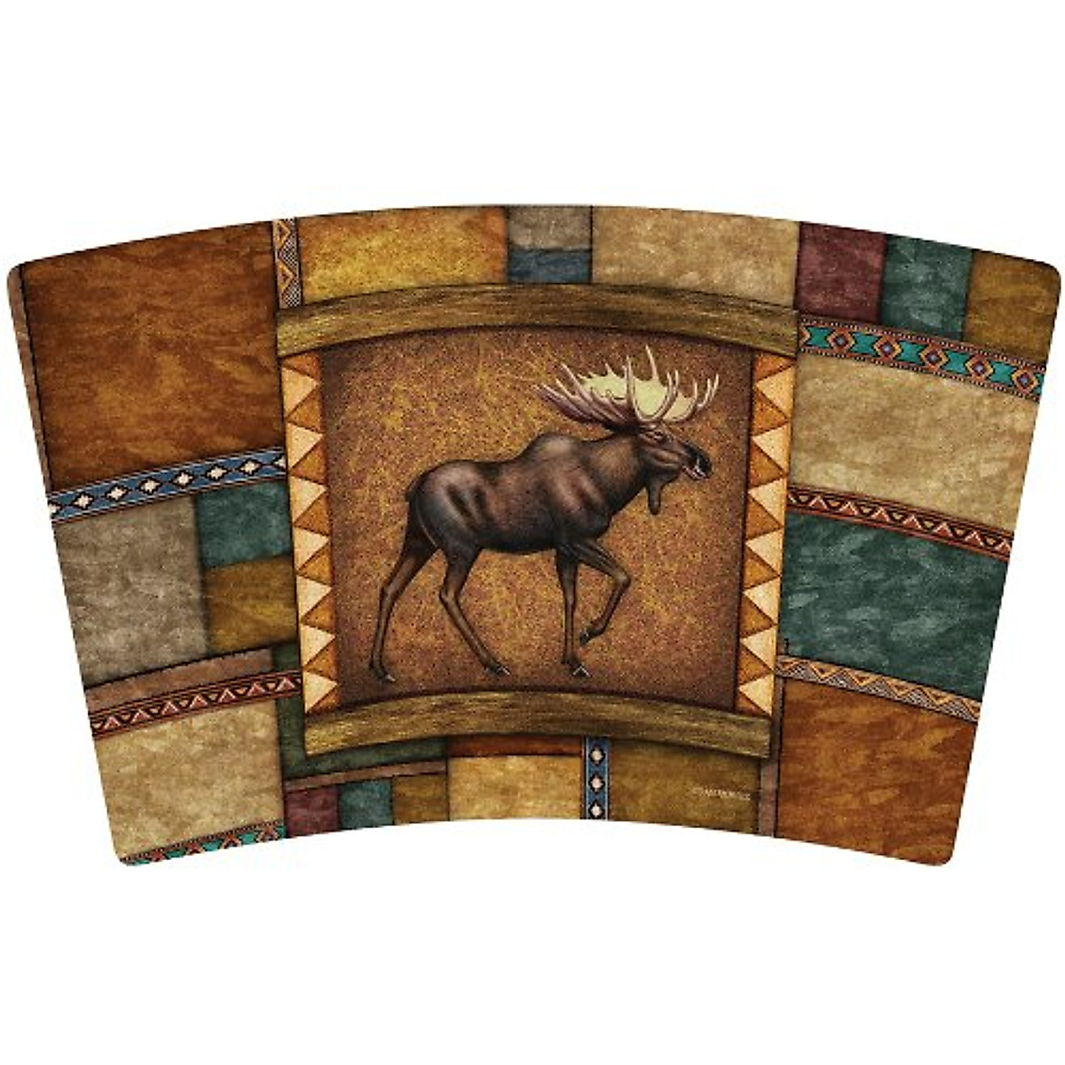 Mugzie "Moose Tapestry" Stainless Steel Travel Mug with Insulated Wetsuit Cover, 20 oz, Black